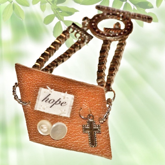 Hand Crafted | Jewelry | Hope Chain Bracelet Leather Cuff | Poshmark